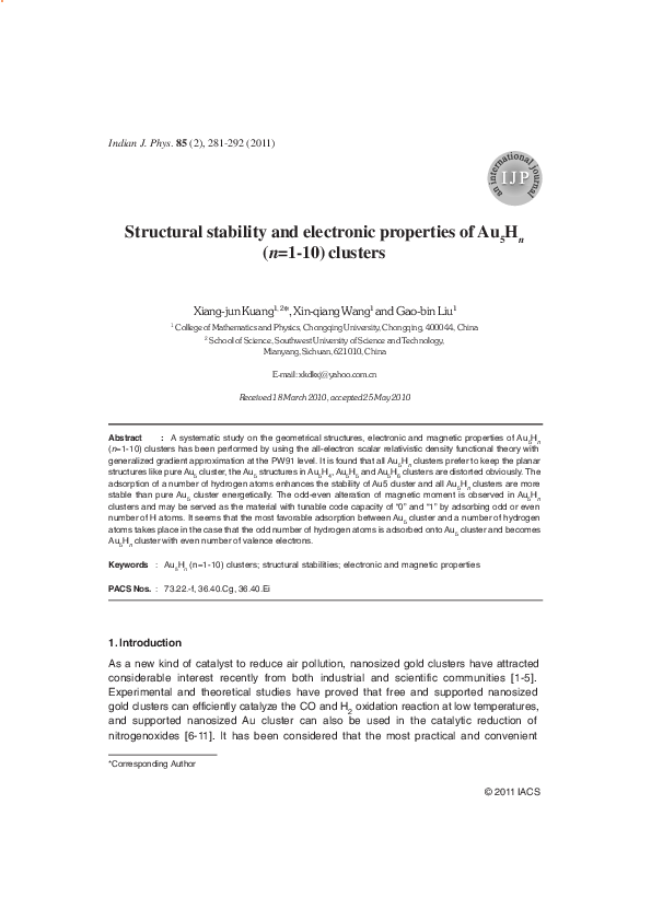 (PDF) Structural stability and electronic properties of SiC nanocones: First-principles ...