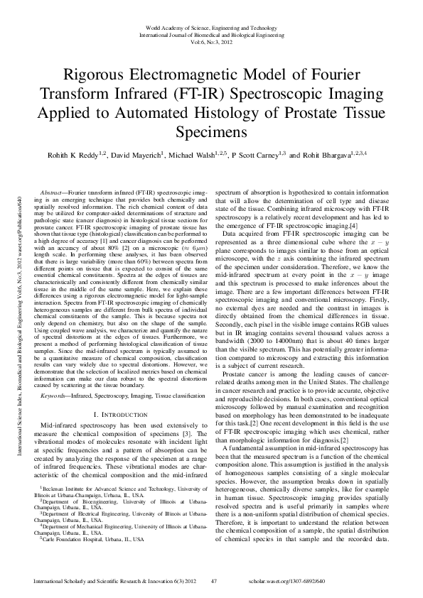 (PDF) Electromagnetic FT-IR Imaging for Prostate Tissue Analysis