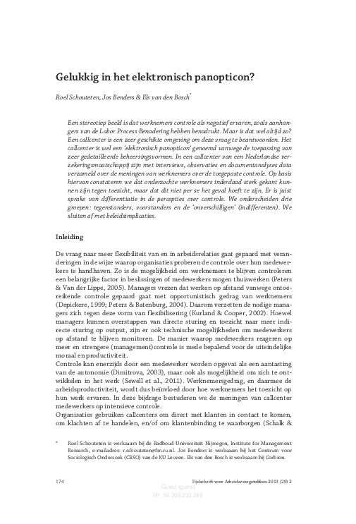 (PDF) Gelukkig in het elektronisch panopticon?