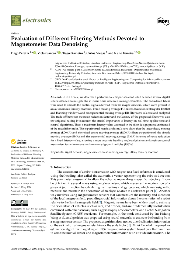 (PDF) Evaluation of Different Filtering Methods Devoted to Magnetometer ...