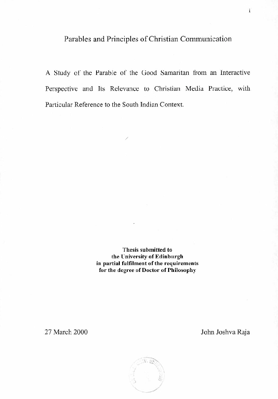 (PDF) Parables and principles of Christian communication : a study of ...
