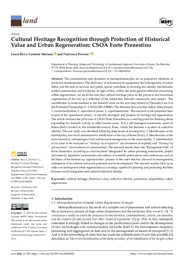 (PDF) Cultural Heritage Recognition through Protection of Historical ...