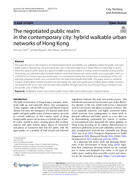 (PDF) The negotiated public realm in the contemporary city: hybrid ...
