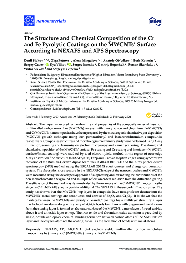 (PDF) The Structure and Chemical Composition of the Cr and Fe Pyrolytic ...