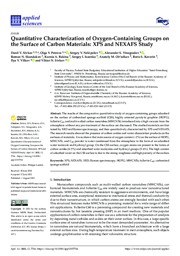 (PDF) Quantitative Characterization of Oxygen-Containing Groups on the ...