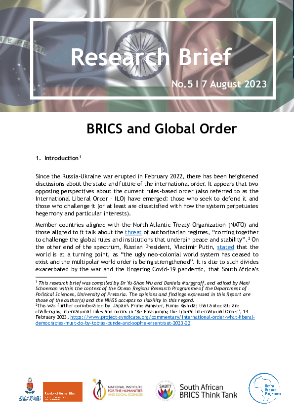 (PDF) BRICS and Global Order