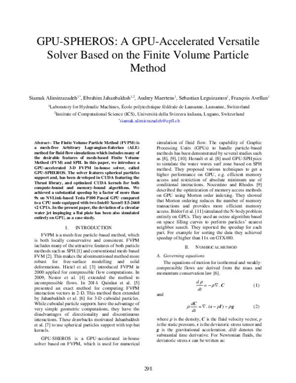 (PDF) A GPU-accelerated versatile solver based on the finite volume particle method
