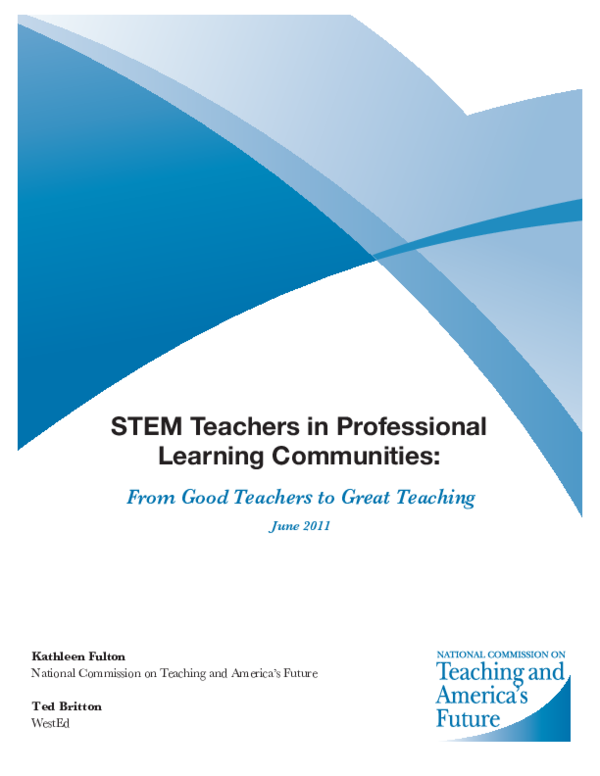 (PDF) STEM Teachers in Professional Learning Communities: From Good ...