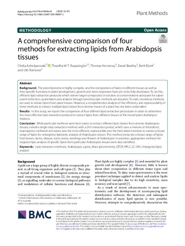(PDF) A comprehensive comparison of four methods for extracting lipids ...