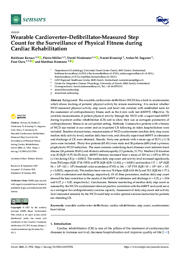 (PDF) Wearable Cardioverter–Defibrillator-Measured Step Count for the ...
