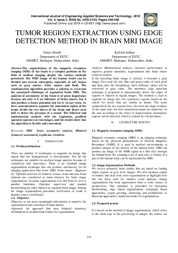 (PDF) Tumor Region Extraction Using Edge Detection Method in Brain Mri ...
