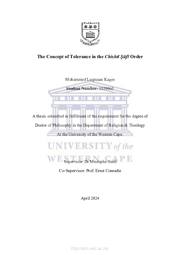 (PDF) The Concept of Tolerance in the Chishti Sufi Order