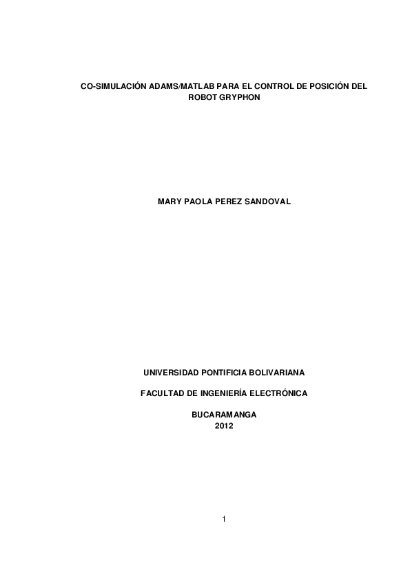 (PDF) Co-Simulación Adams/Matlab para el control de posición del Robot ...