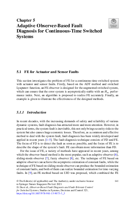 Adaptive Observer-Based Fault Diagnosis for Continuous-Time Switched Systems