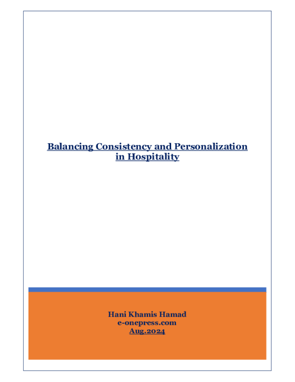 (PDF) Balancing Consistency and Personalization in Hospitality
