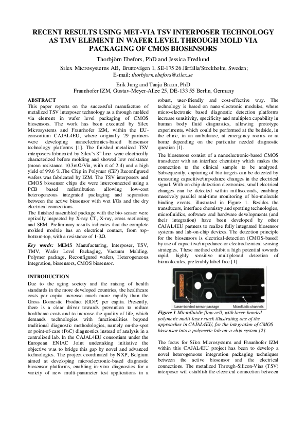 (PDF) Recent Results Using Met-Via TSV Interposer Technology as TMV ...