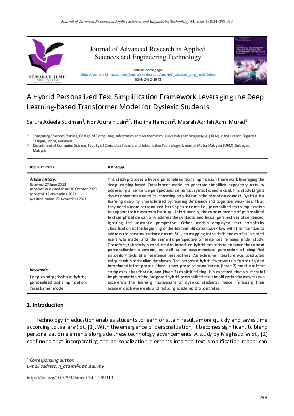 (PDF) A Hybrid Personalized Text Simplification Framework Leveraging ...