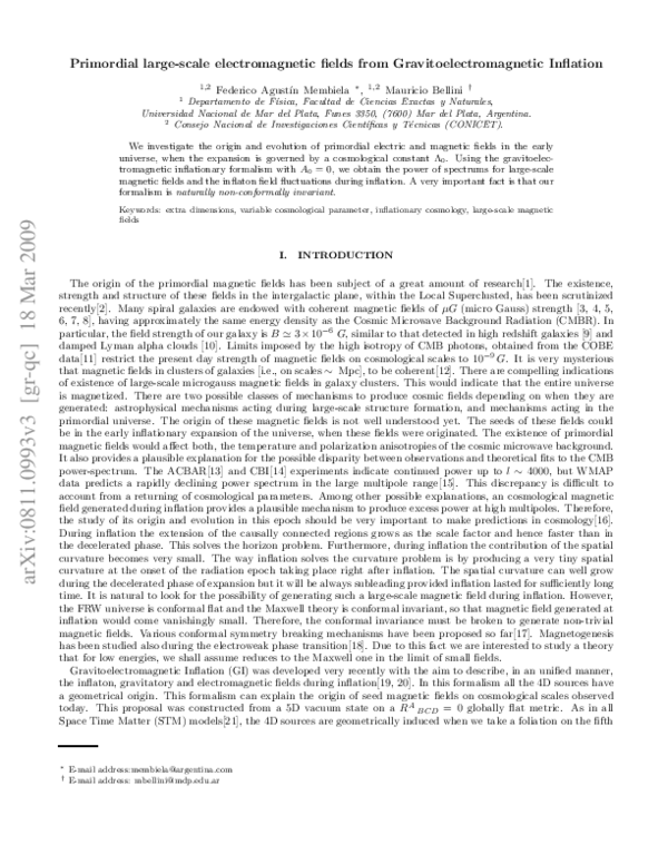 (PDF) Primordial Electromagnetic Fields During Inflation