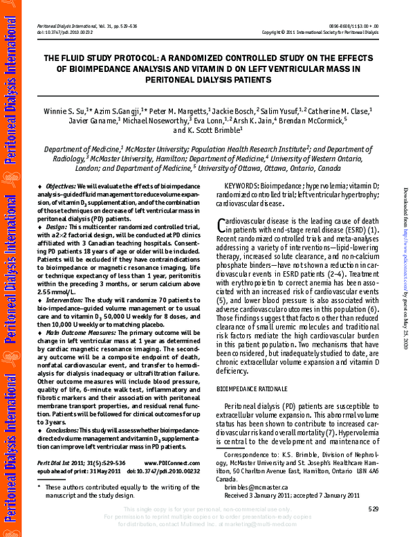 (PDF) The Fluid Study Protocol: A Randomized Controlled Study on the ...