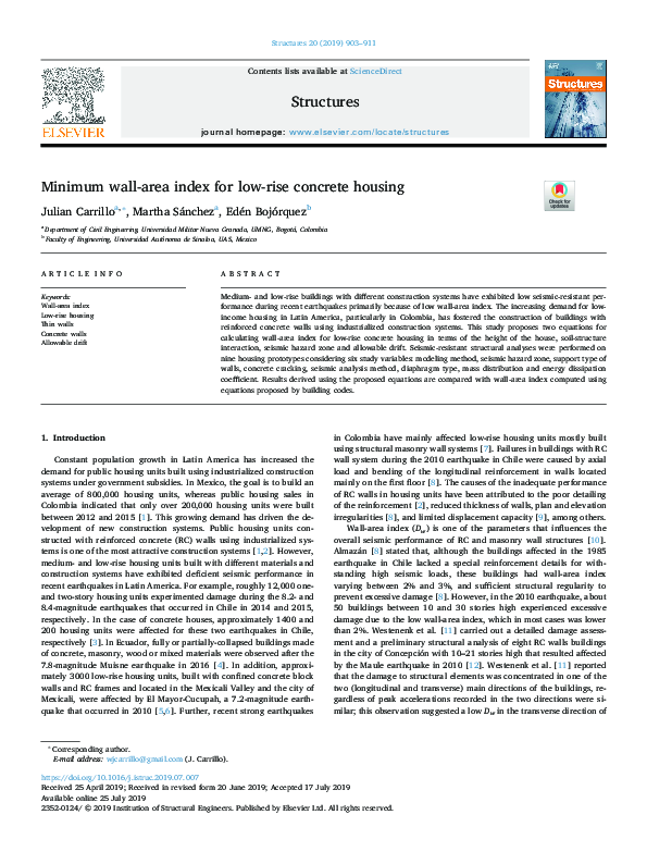 (PDF) Minimum wall-area index for low-rise concrete housing