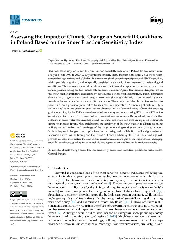 (PDF) Assessing the Impact of Climate Change on Snowfall Conditions in ...
