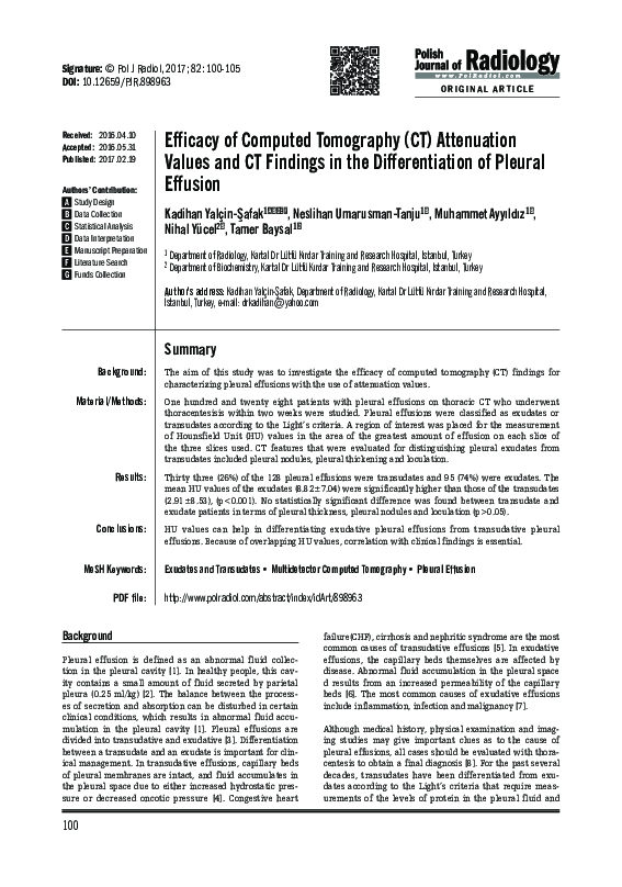(PDF) Efficacy of Computed Tomography (CT) Attenuation Values and CT Findings in the ...