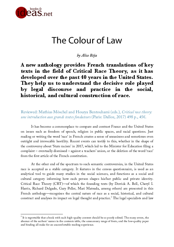 (PDF) The Colour of Law