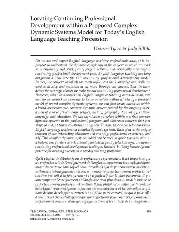 (PDF) Locating Continuing Professional Development within a Proposed ...