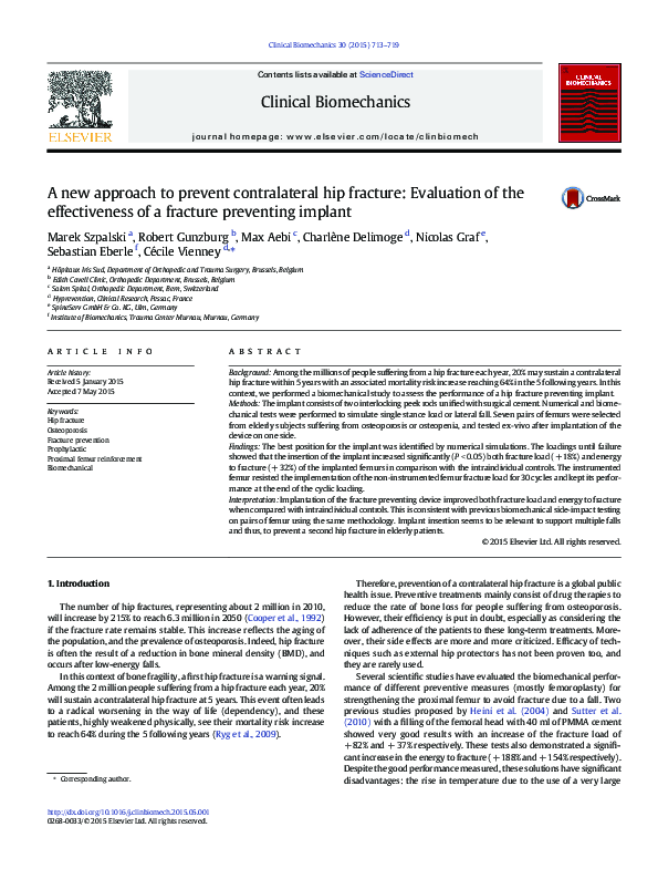 (PDF) A new approach to prevent contralateral hip fracture: Evaluation ...