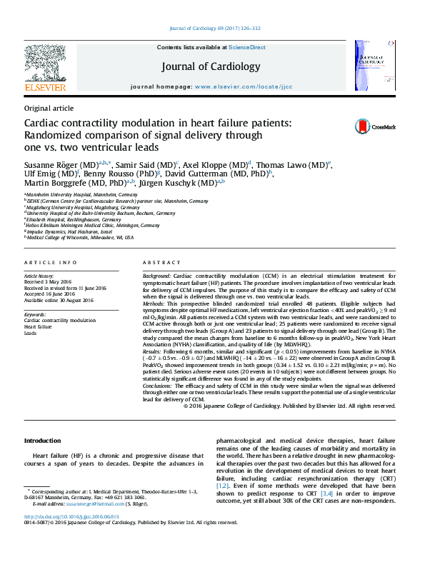 (PDF) [Cardiac contractility modulation in heart failure with reduced ejection fraction ...