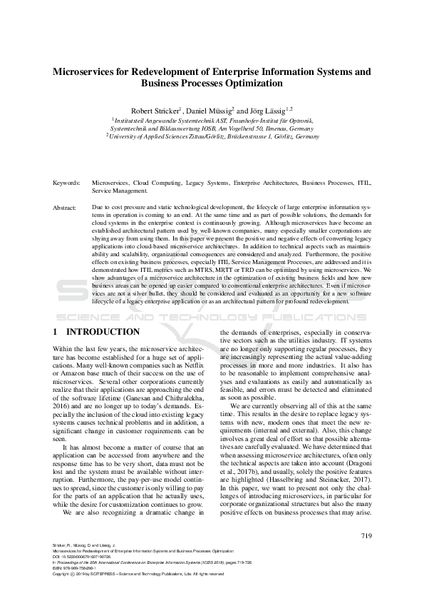 (PDF) Microservices for Redevelopment of Enterprise Information Systems and Business Processes ...