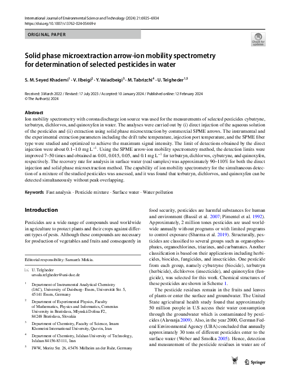(PDF) Solid phase microextraction arrow-ion mobility spectrometry for determination of selected ...