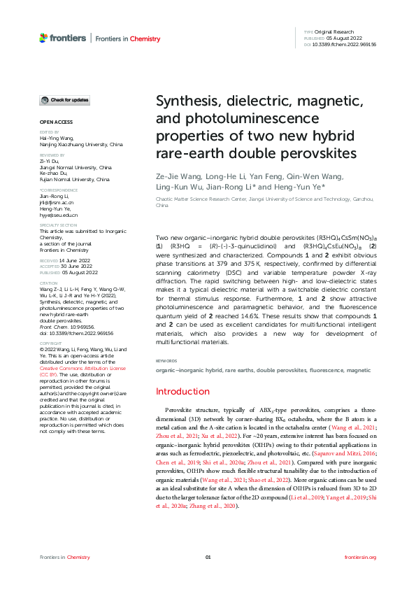 (PDF) Synthesis, dielectric, magnetic, and photoluminescence properties ...