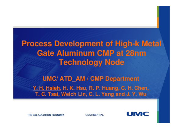 (PDF) Process development of high-k metal gate aluminum CMP at 28nm ...