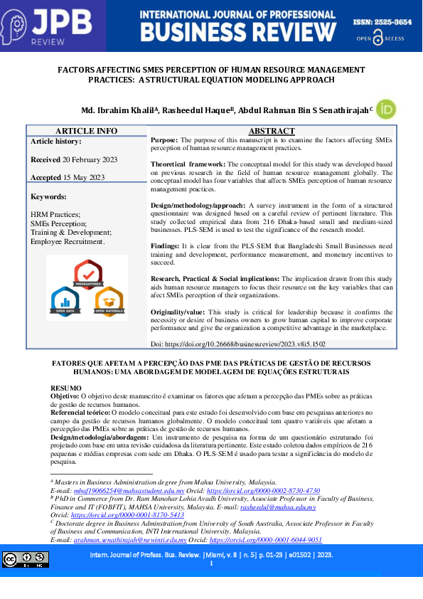 (PDF) Factors Affecting Smes Perception of Human Resource Management ...