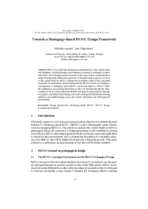 (PDF) Towards a Heutagogy-Based MOOC Design Framework
