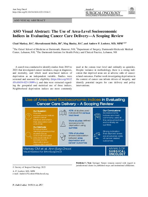 (PDF) ASO Visual Abstract: The Use of Area-Level Socioeconomic Indices ...