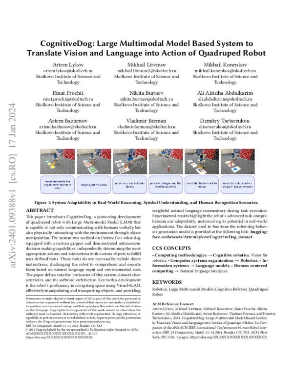 (PDF) CognitiveDog: Large Multimodal Model Based System to Translate Vision and Language into ...