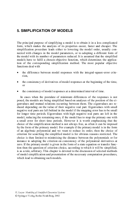 (PDF) Simplification of Models