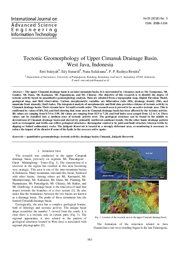 (PDF) Tectonic Geomorphology of Upper Cimanuk Drainage Basin, West Java ...