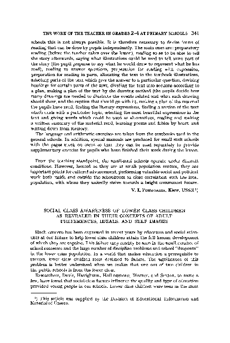 (PDF) Social class awareness of lower class children as revealed in ...
