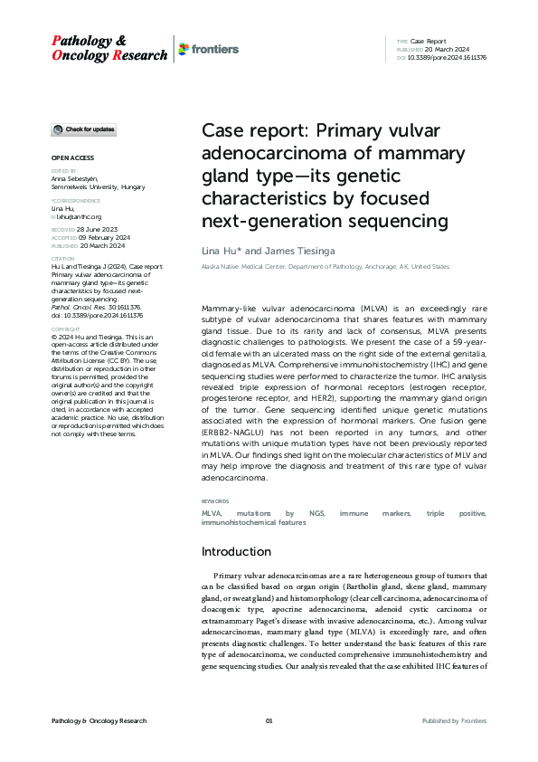 (PDF) Case report: Primary vulvar adenocarcinoma of mammary gland type ...