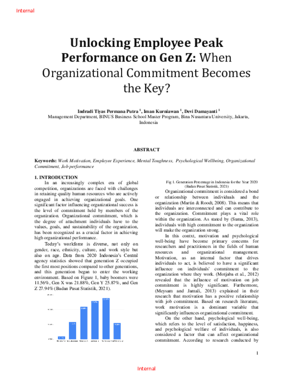 (PDF) Unlocking Employee Peak Performance on Gen Z: When Organizational ...