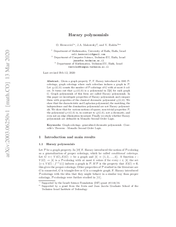 (PDF) Harary polynomials