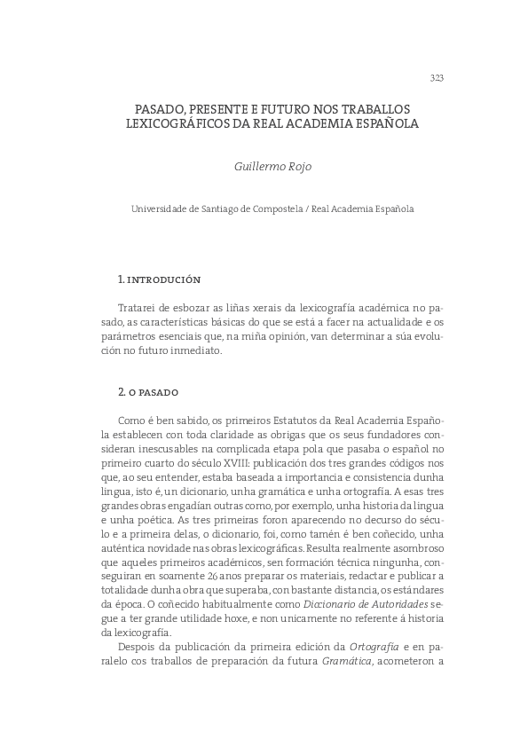 (PDF) Pasado, presente e futuro nos traballos lexicográficos da Real ...