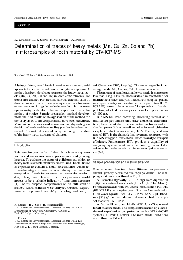 (PDF) Determination of traces of heavy metals (Mn, Cu, Zn, Cd and Pb ...