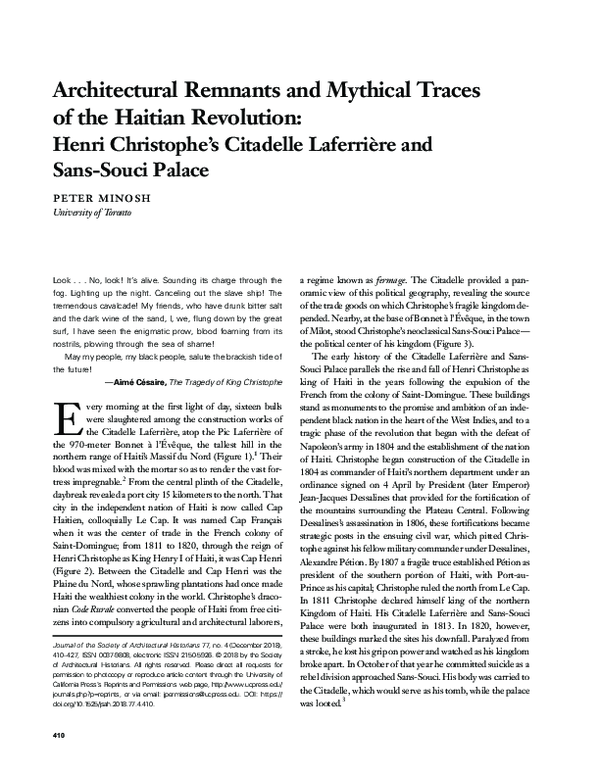 (PDF) Architectural Remnants and Mythical Traces of the Haitian Revolution