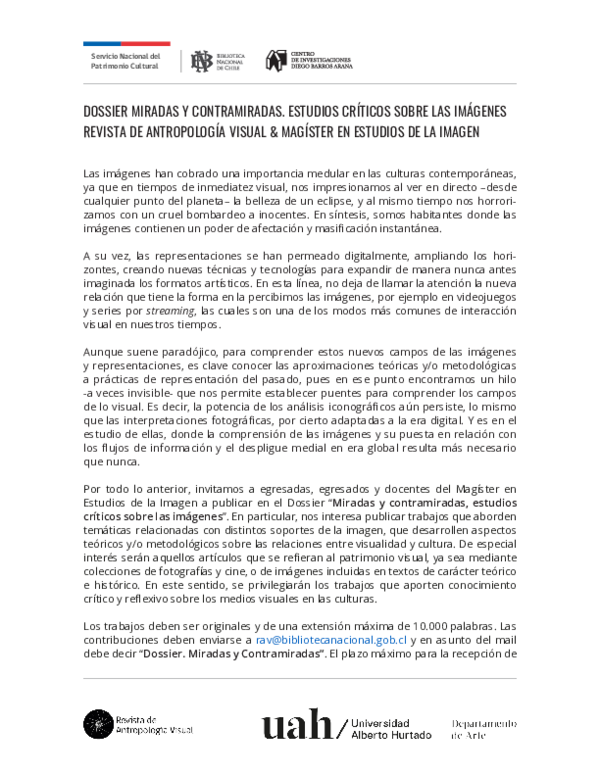 (PDF) DOSSIER MIRADAS Y CONTRAMIRADAS. ESTUDIOS CRÍTICOS SOBRE LAS ...