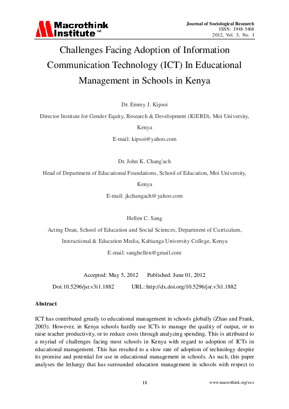 (PDF) Communication Technology (ICT) In Educational Management in ...