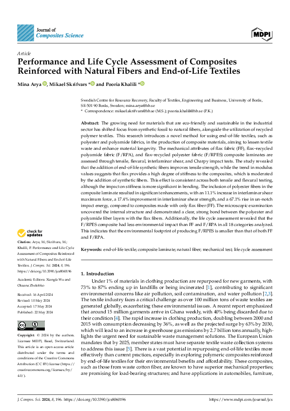 (PDF) Performance and Life Cycle Assessment of Composites Reinforced ...